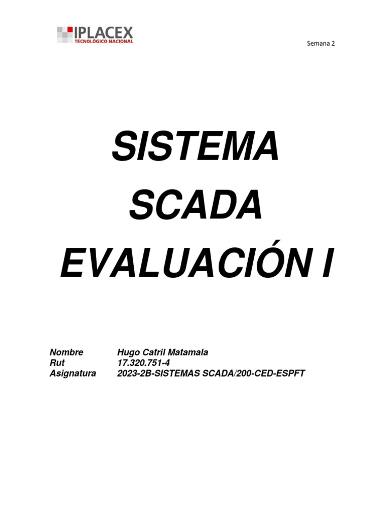 Evaluacion N°1 Sistema Scada | PDF | Scada | Ingeniería Informática
