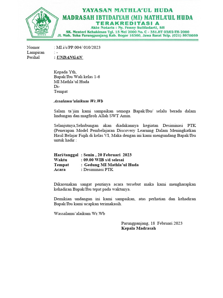 CONTOH UNDANGAN | PDF