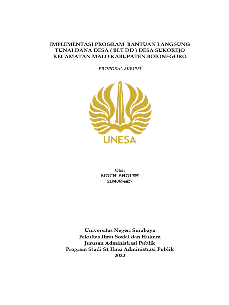 Implementasi BLT DD di Desa Sukorejo | PDF | Ilmu Sosial