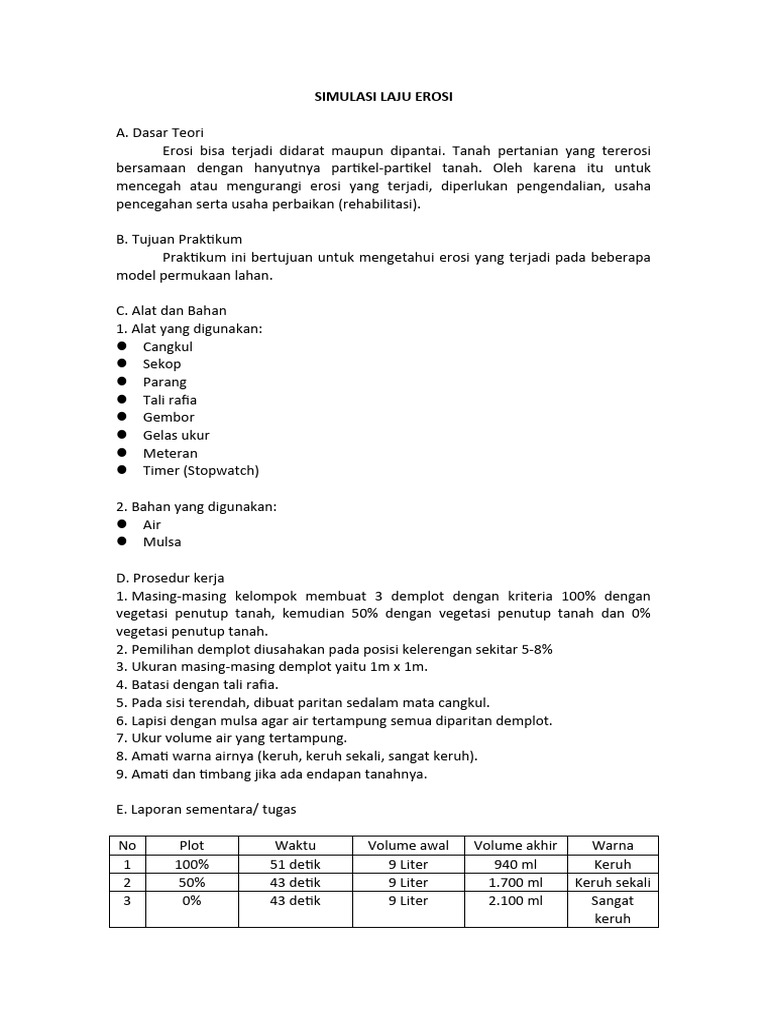 Simulasi Laju Erosi | PDF