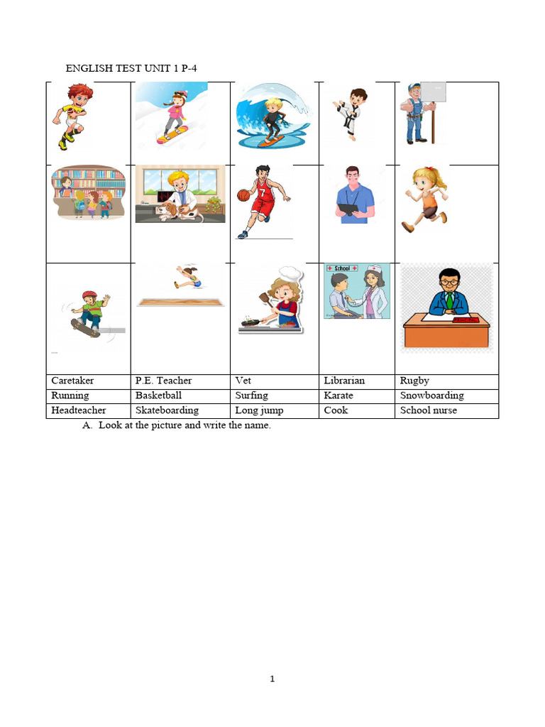 English Test Unit 1: Vocabulary & Grammar | PDF