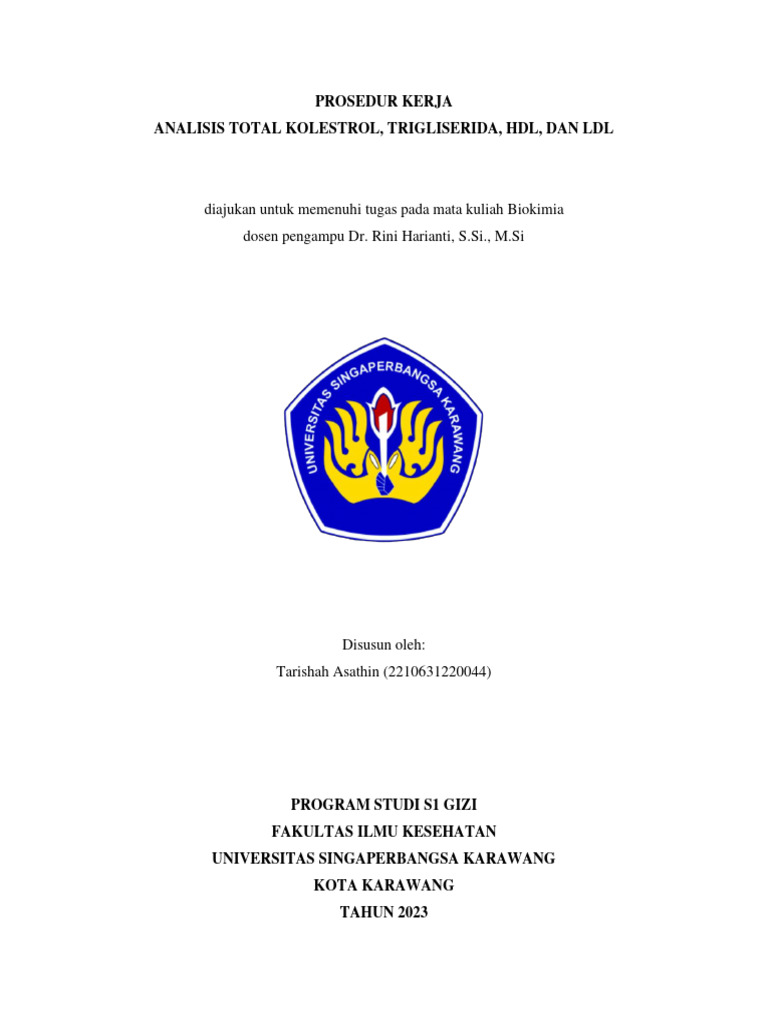 Prosedur Analisis Profil Lipid Lengkap | PDF | Kesehatan Holistik