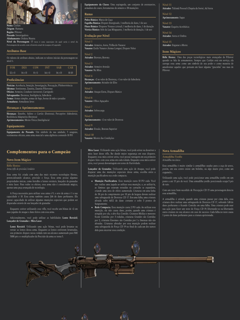 Caitlyn | PDF | Munição | Rifle
