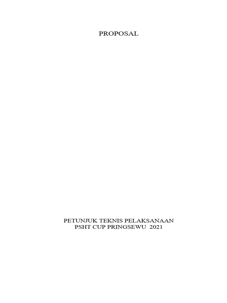 Proposal PSHT CUP 2021 | PDF