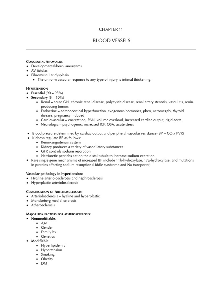 Chapter 11 - Blood Vessels | PDF | Atherosclerosis | Medical Specialties