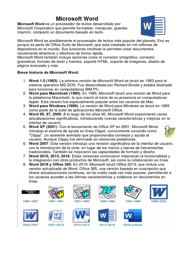 Microsoft Word Introducción | PDF | Microsoft Word | Microsoft