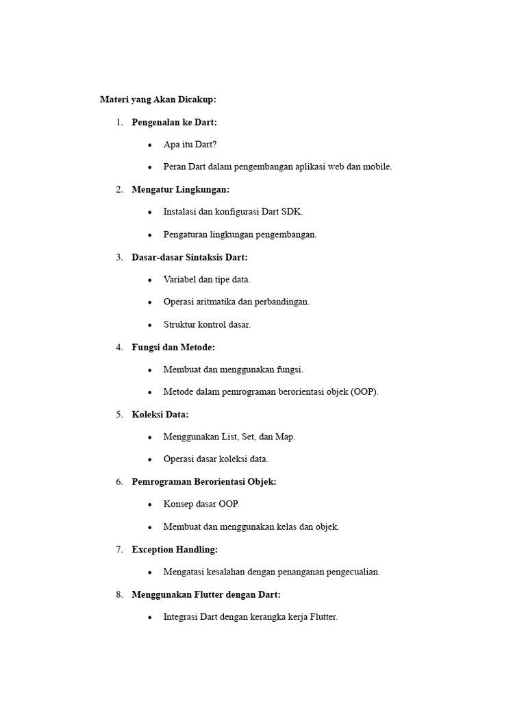 Panduan Modul Bahasa Pemrograman Dart | PDF | Seni | Komputer