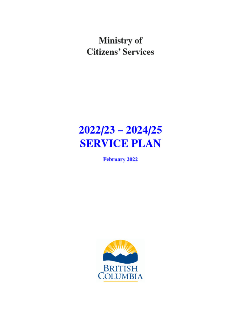 BC Ministry of Citizens' Services Plan 2022-2025 | PDF | Procurement ...