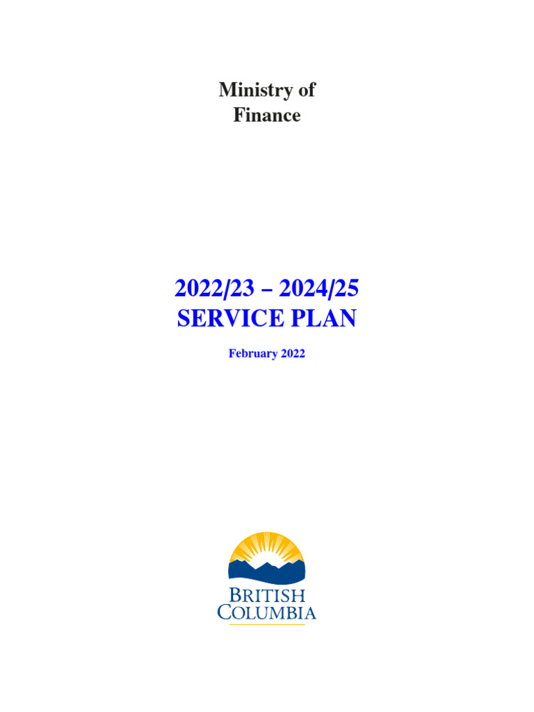 BC Ministry of Finance Service Plan | PDF | Taxes | Governance