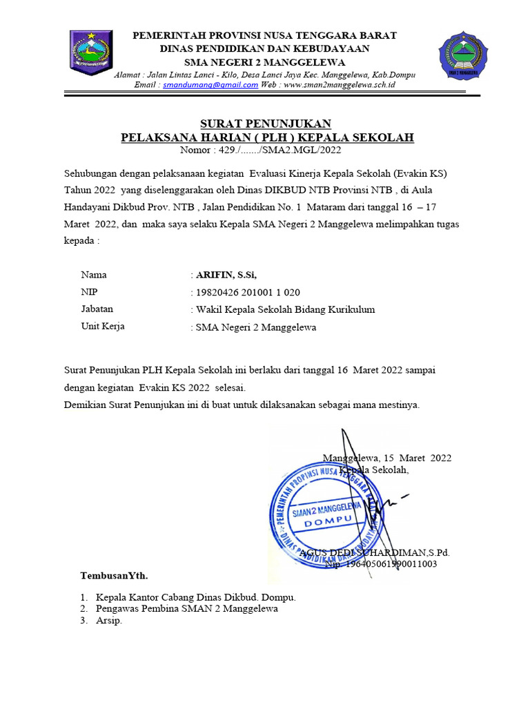 Surat Penunjukan PLH KS | PDF | Kesehatan Holistik