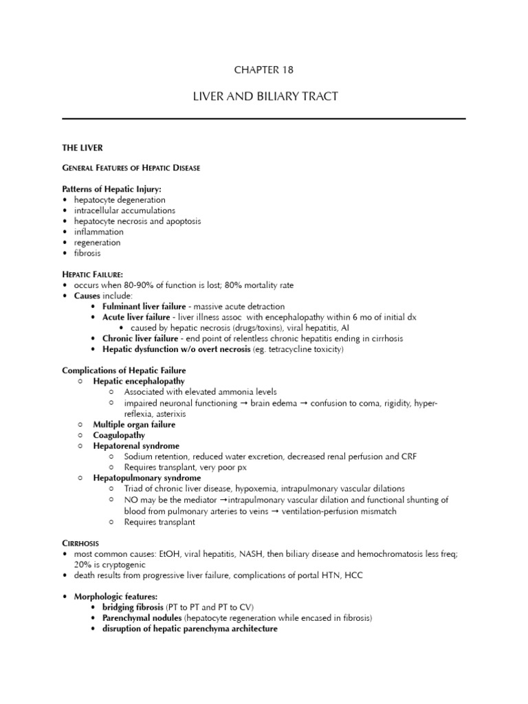 Chapter 18 - Liver and Biliary Tract | PDF | Liver | Cirrhosis
