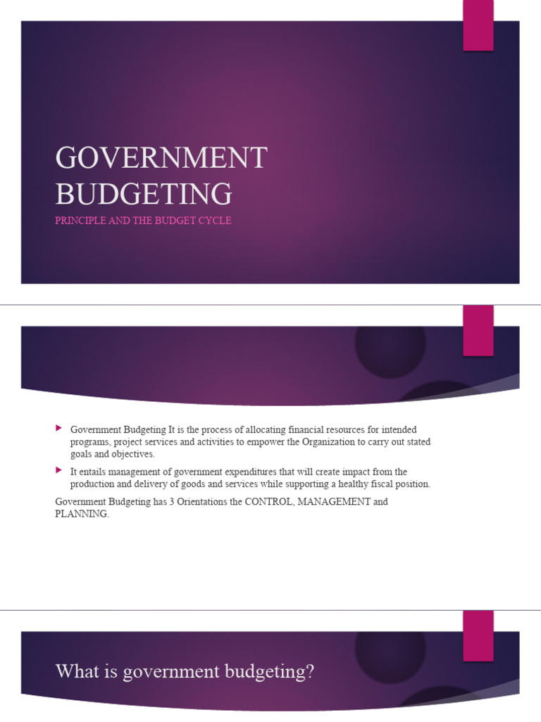 Government Budgeting: Principle and The Budget Cycle | Download Free ...