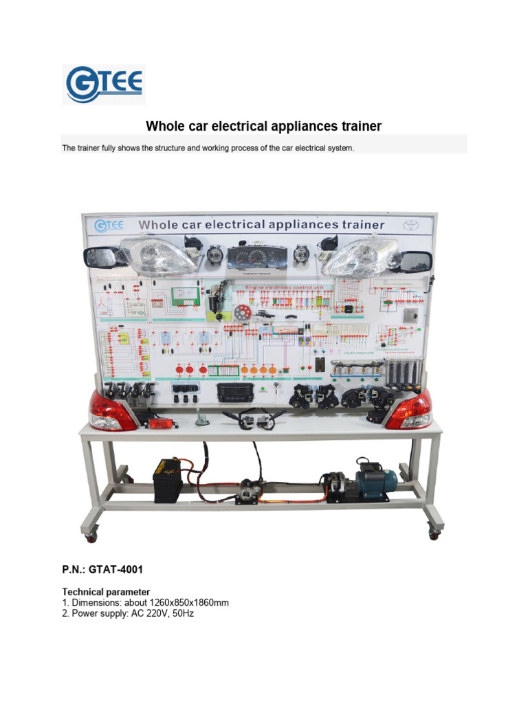 Whole Car Electrical Appliances Trainer | PDF | Car | Electricity
