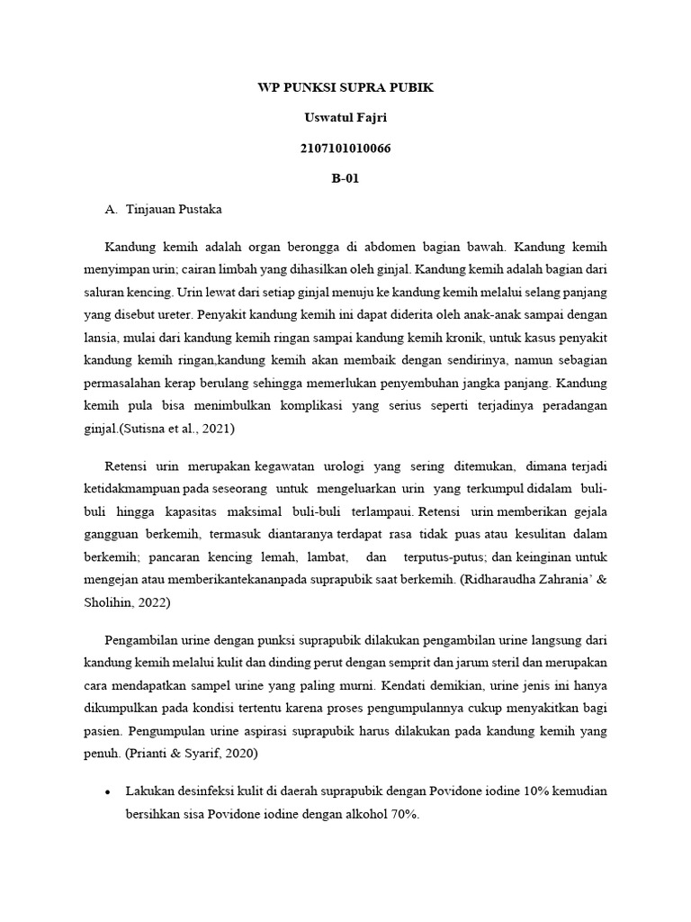 Panduan Punksi Suprapubik Urin | PDF
