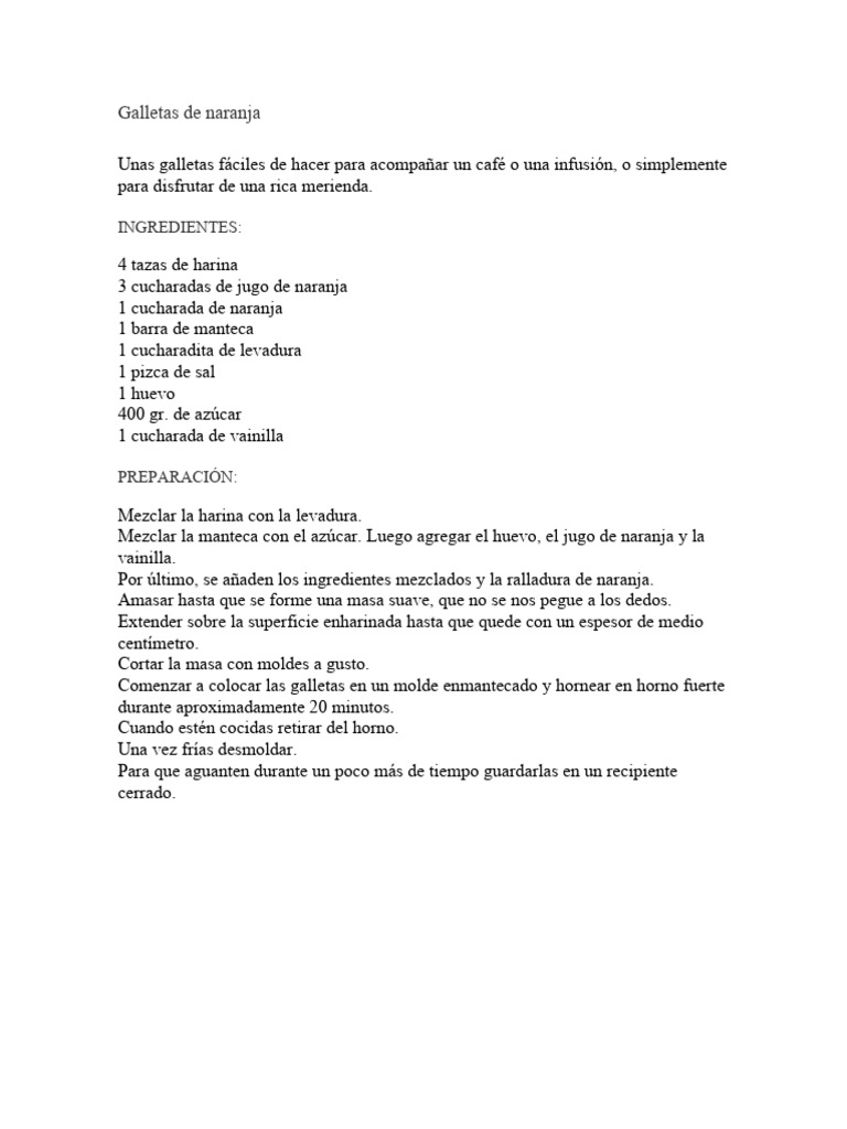 Galletas De Naranja Descargar Gratis PDF Galleta Alimentos