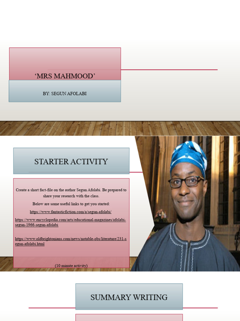 Analyzing Afolabi's "Mrs Mahmood" | PDF | Linguistics