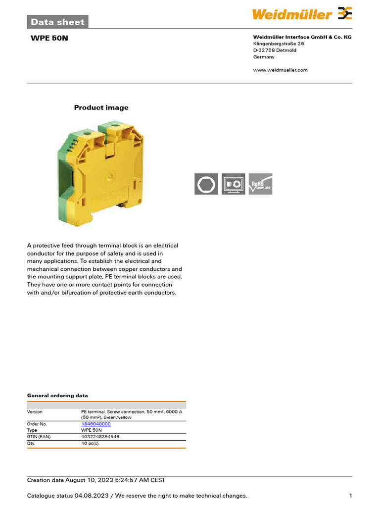 WPE 50N en | PDF | Electrical Wiring | Manufactured Goods