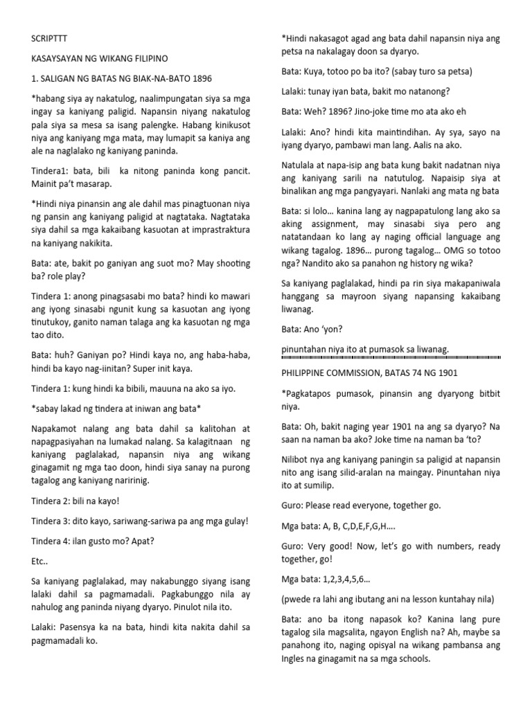 Wika Script 123 | PDF