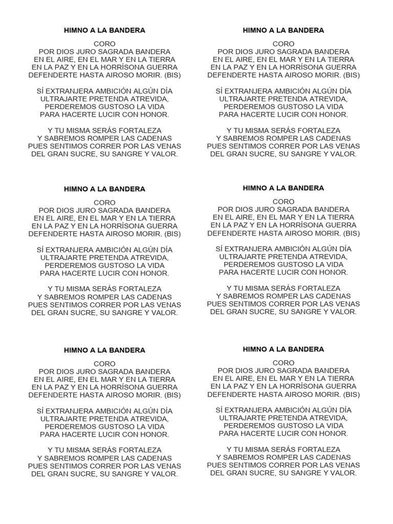 Himno A La Bandera | PDF