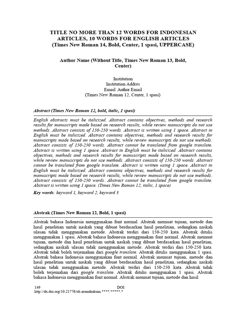 ARENA HUKUM Template 2023-OTH | PDF | Seni & Disiplin Bahasa