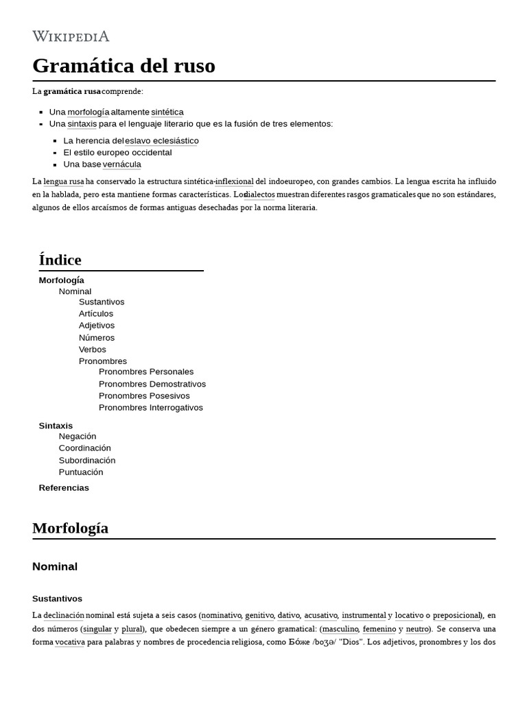 Gramatica Del Ruso | PDF | Género gramatical | Lingüística