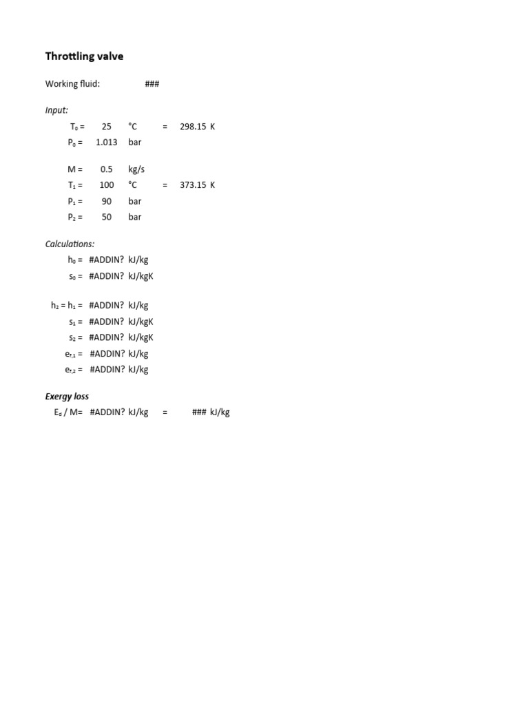 Thermodynamica 2 Exergy Calculations | PDF | Engineering Thermodynamics ...