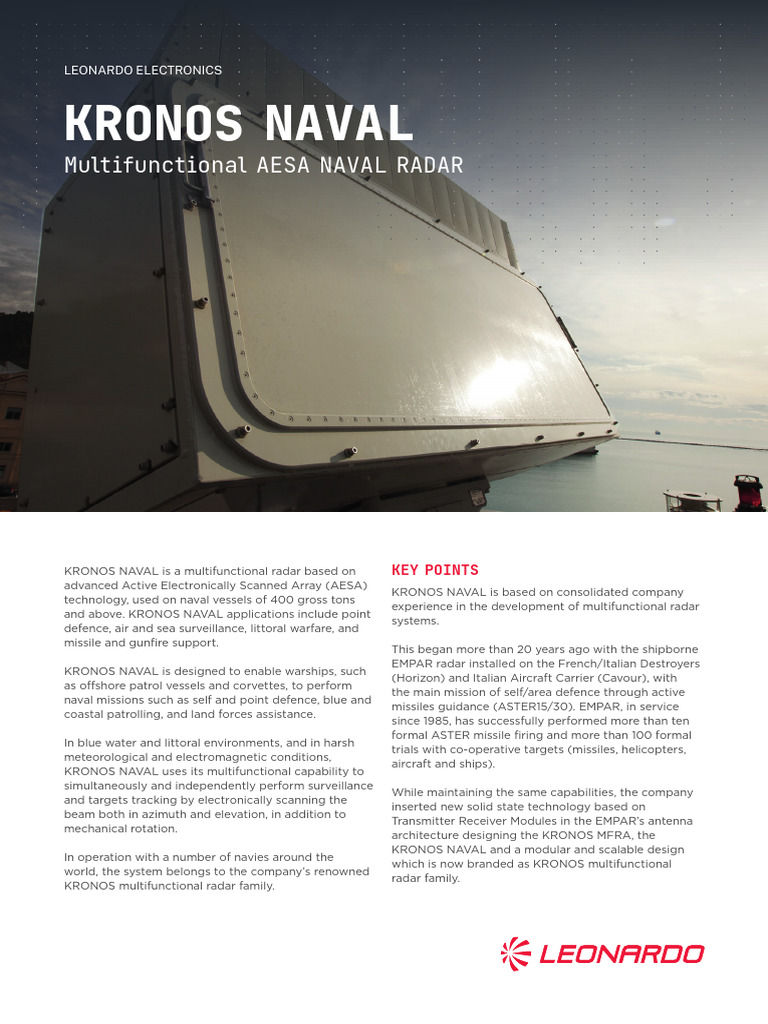 KRONOS Naval Radar (Mm07664) 2022 2 | PDF | Radar | Navies
