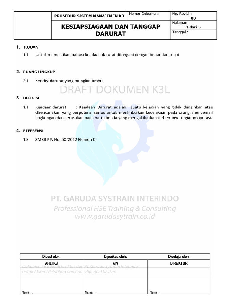 Prosedur Tanggap Darurat K3 | PDF
