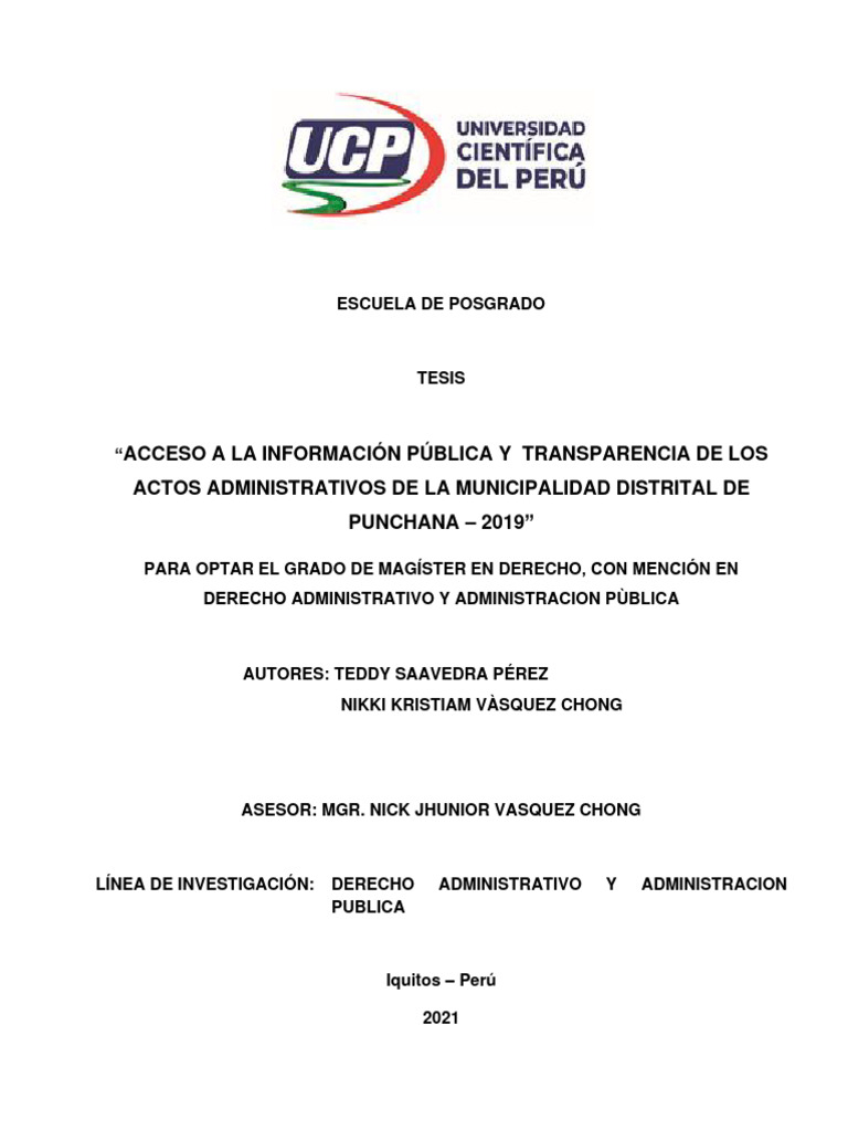 Transparencia en Punchana 2019 | PDF | Leyes de libertad de información ...