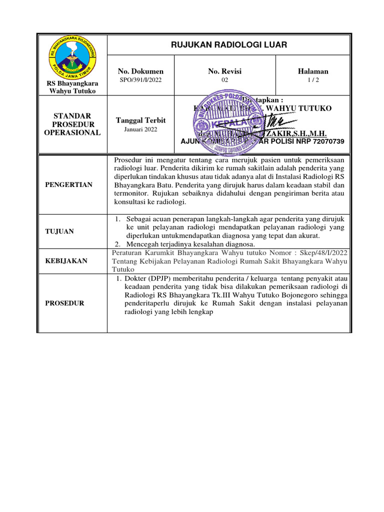 Sop Rujukan Luar | PDF