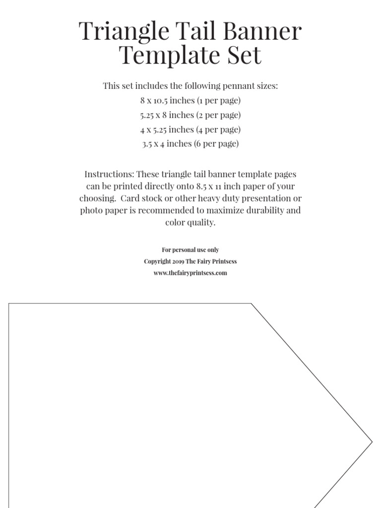 Triangle Tail Banner Template Set | PDF