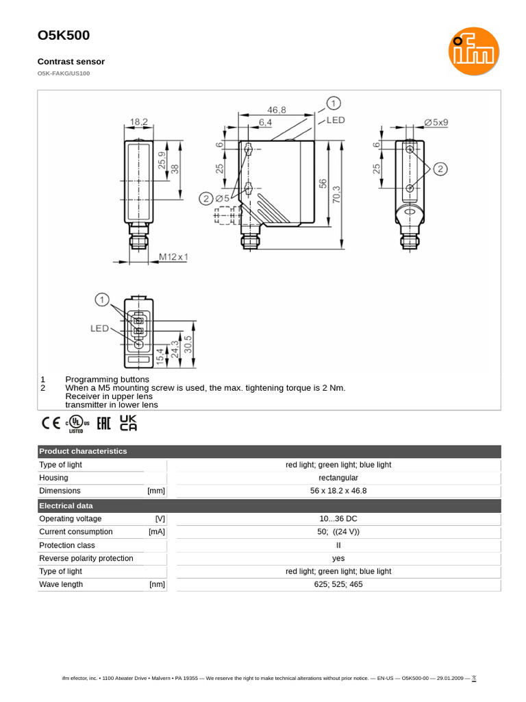 O5k500 00 - en Us Ifm | PDF | Bipolar Junction Transistor | Light