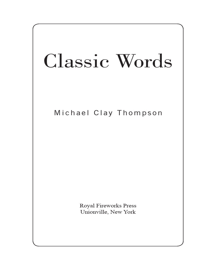 Classic Vocabulary in Literature | PDF | Vocabulary | English Language