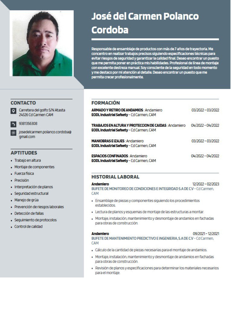 Curriculum Vitae - Jose | PDF