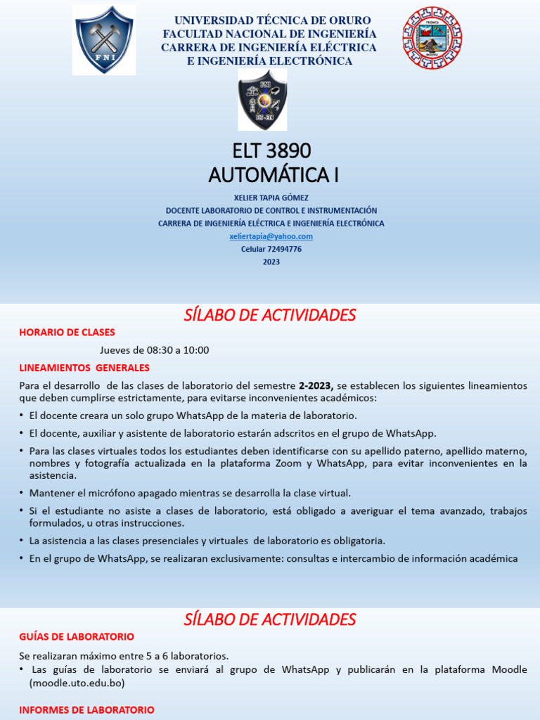 Guía de Laboratorio Automática I 2023 | PDF | Laboratorios | Informática