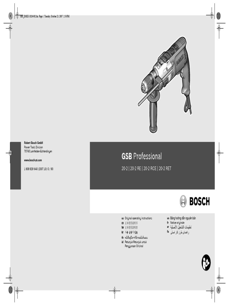 1.5. 800W GSB 20-2 Re Bosc | PDF | Drill | Drilling