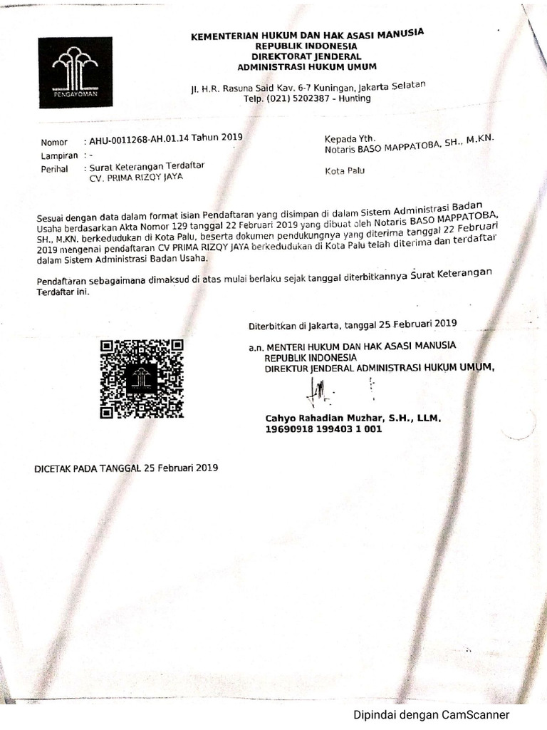 SK Kementrian, Nib, Siup | PDF