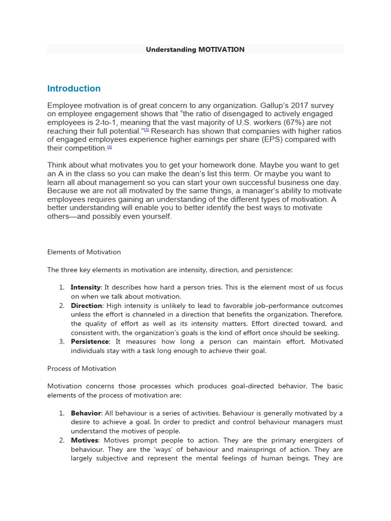 Understanding MOTIVATION | PDF