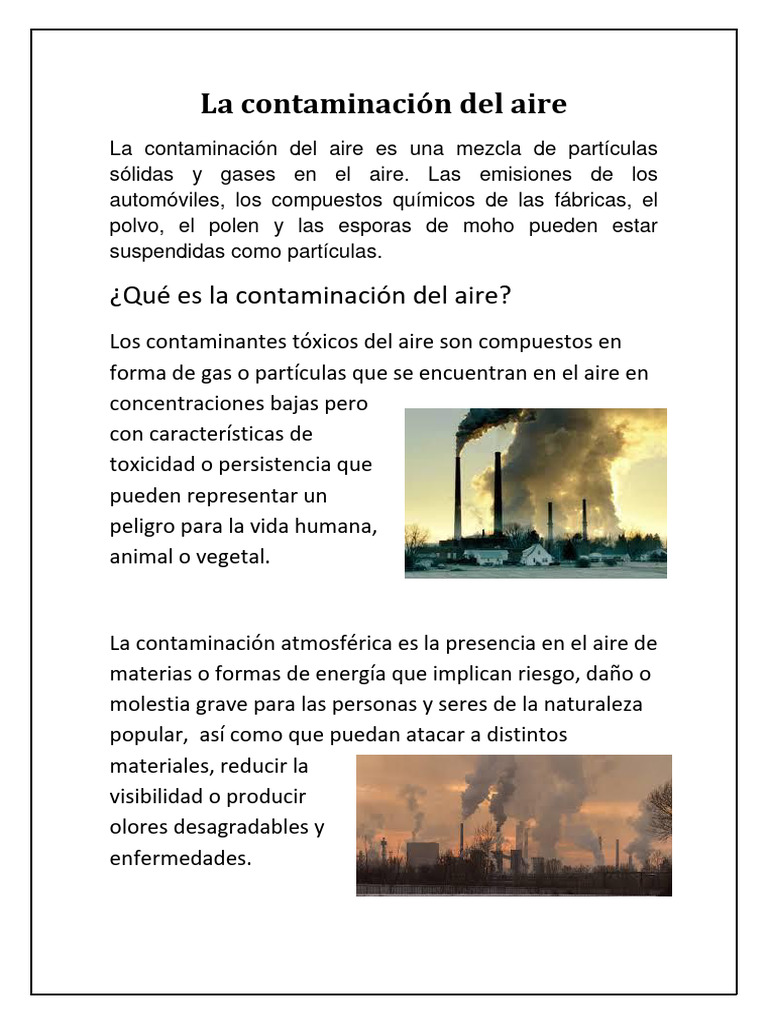 La Contaminación Del Aire | PDF