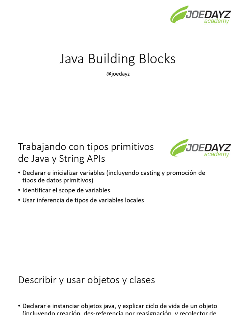 Java Building Blocks - Parte1 | PDF | Java (lenguaje de programación) | Programación