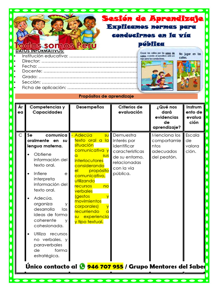 2° Sesión Día 5 Com Explicamos Normas para Conducirnos en La Vía ...