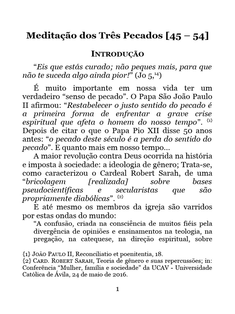Os três pecados_1 | PDF | Pecado | Anjo