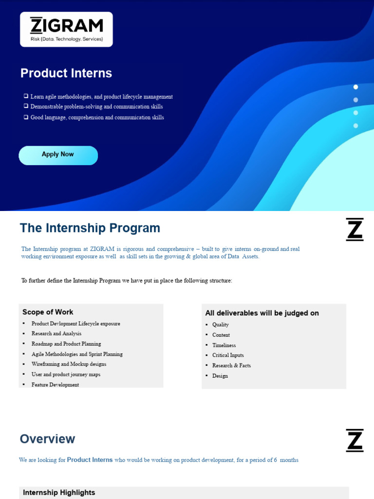Product Interns - JD - ZIGRAM | PDF | Agile Software Development | Methodology