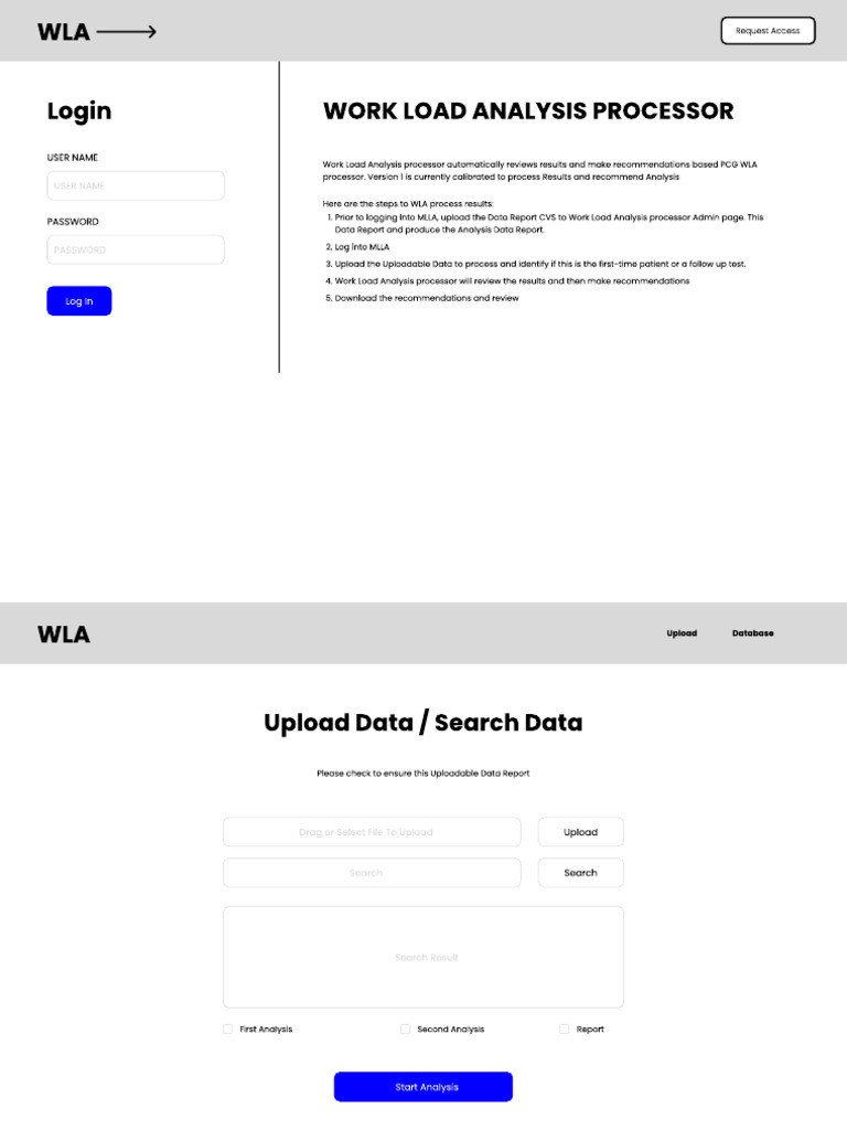 WLA Login Work Load Analysis Processor: User Name | PDF | Data | Computer Security