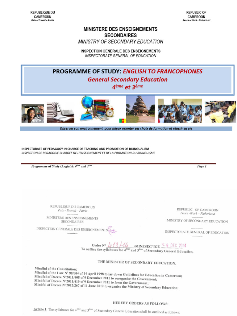 ANGLAIS Syllabus 4e ESG Burnable | PDF | Science | Learning