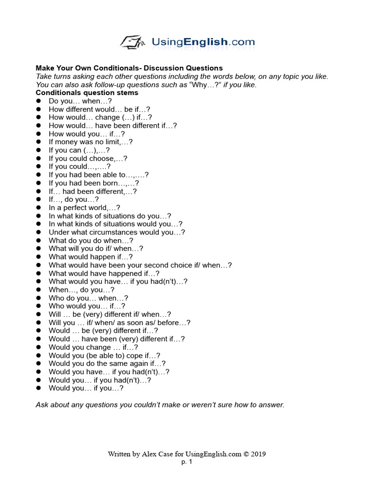 Conditional Questions Guide | PDF | Psychology | Cognition