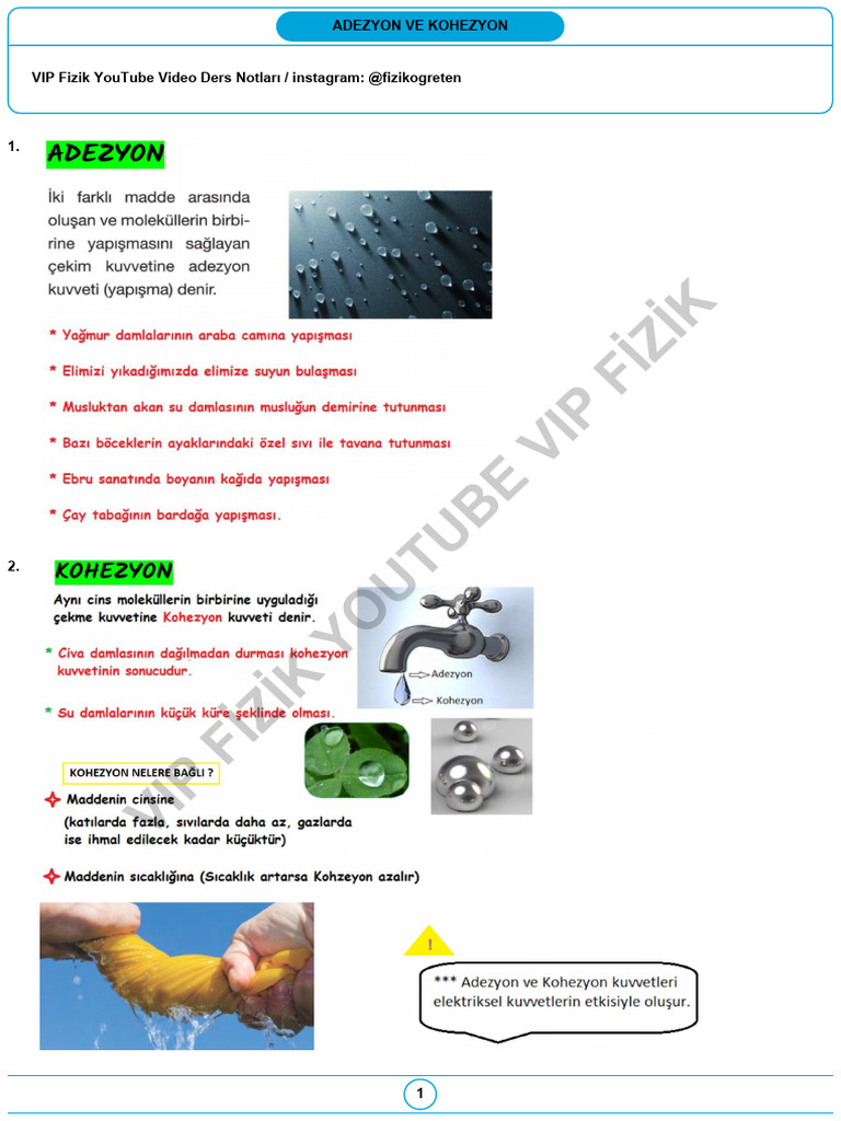 Adezyon Ve Kohezyon | PDF