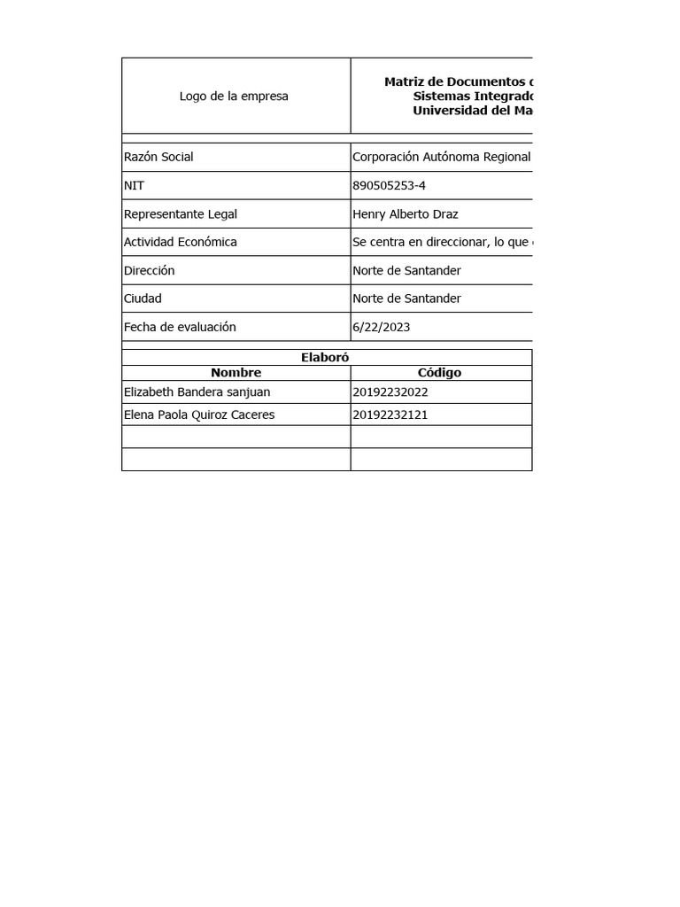 1 Sistemas Integrados Hsq Matriz Hseq Descargar Gratis Pdf
