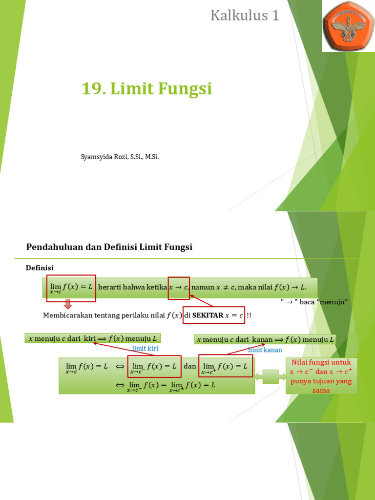 Pert7. Limit Fungsi | PDF