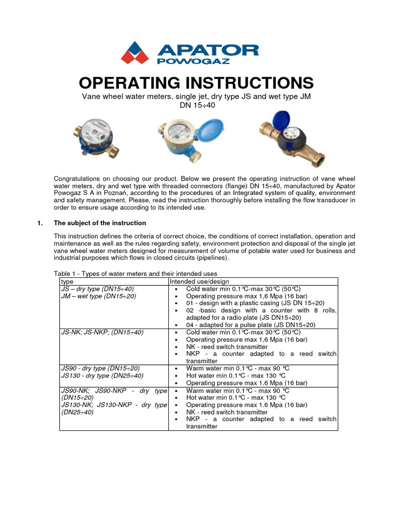 Apometre 1 | Download Free PDF | Pipe (Fluid Conveyance) | Water